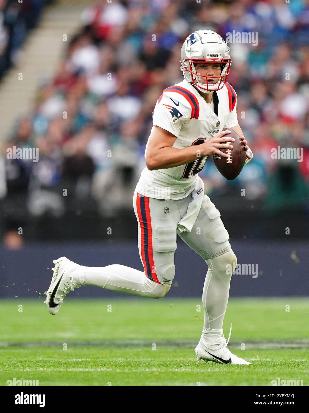 New England Patriots' Drake Maye during the NFL International match at ...