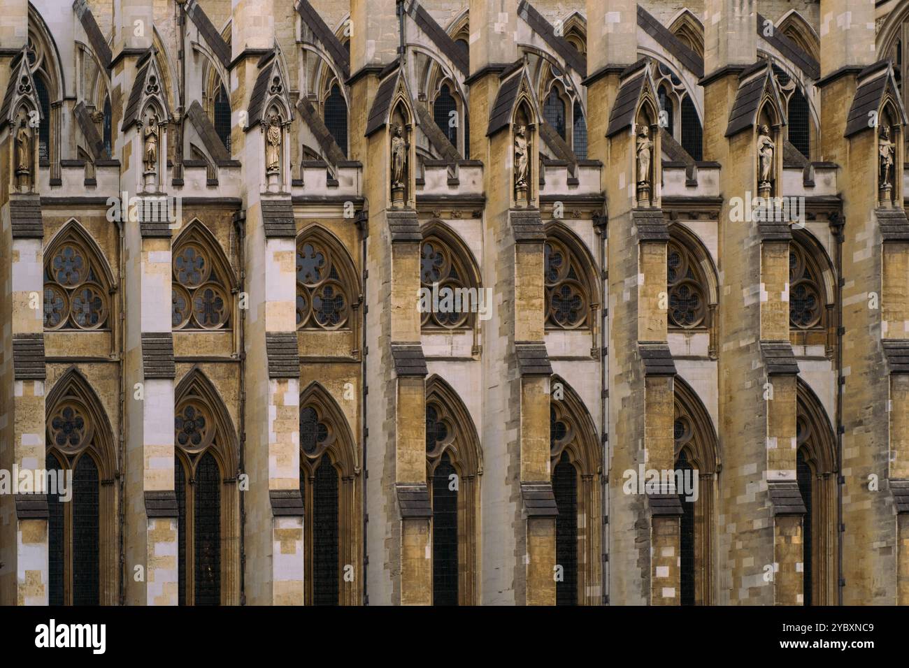 Gothic Cathedral Exterior Architecture with Repetitive Arched Windows ...