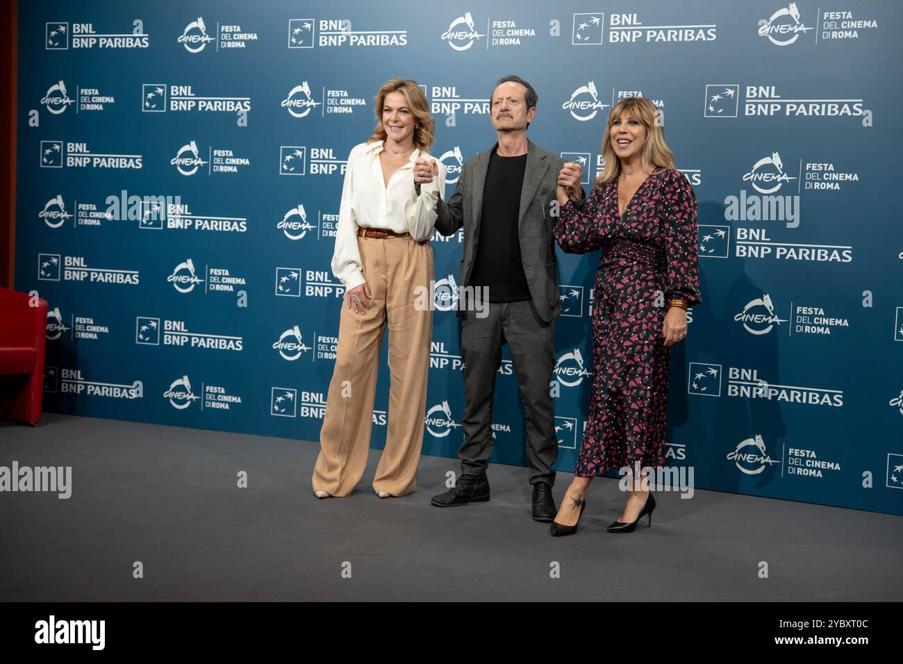 Claudia Gerini, Rocco Papaleo, and Michela Andreozzi attend the ''100 ...