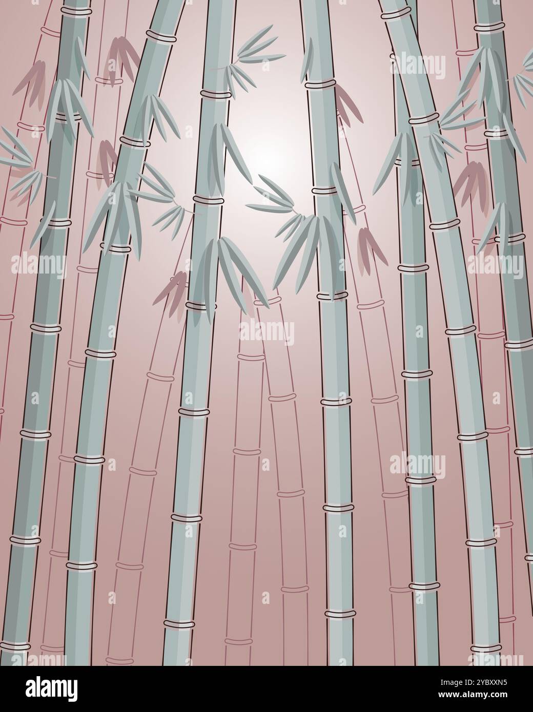 Bamboo forest background. Bamboo plant with the rising sun. Poster ...