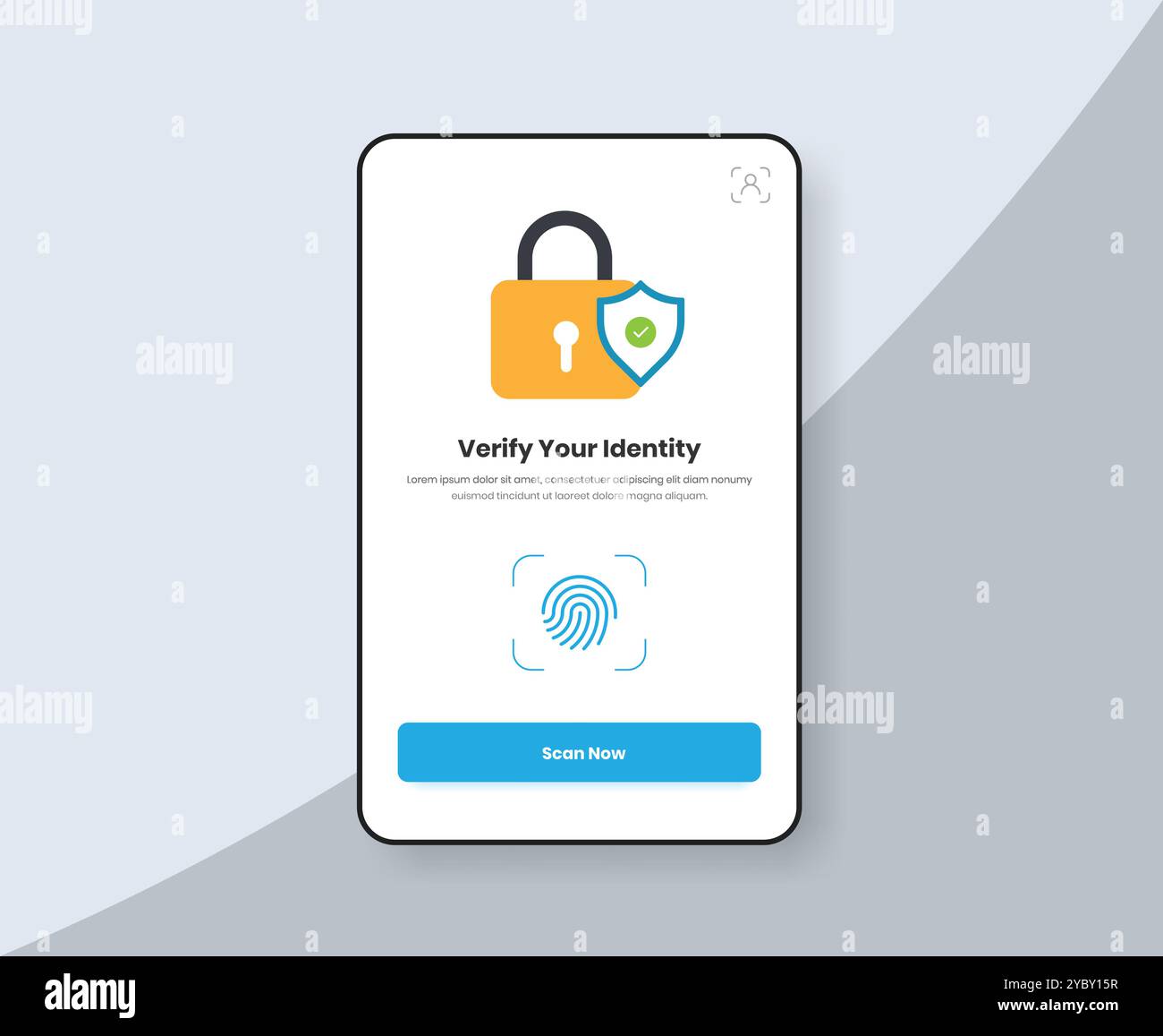 Biometric fingerprint verification app screen design with flat security ...