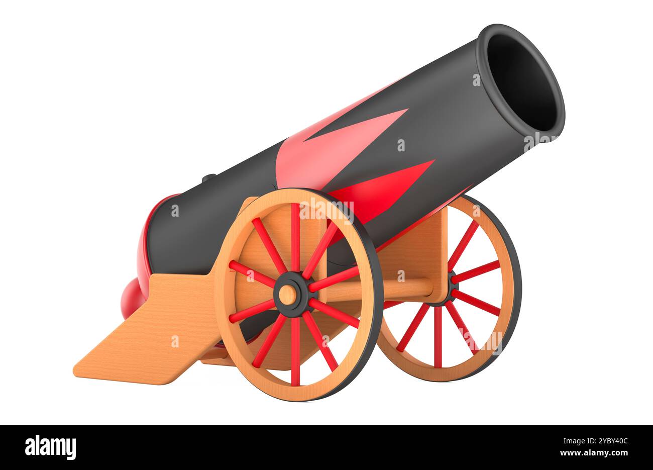 Circus Cannon, closeup. 3D rendering isolated on white background Stock ...
