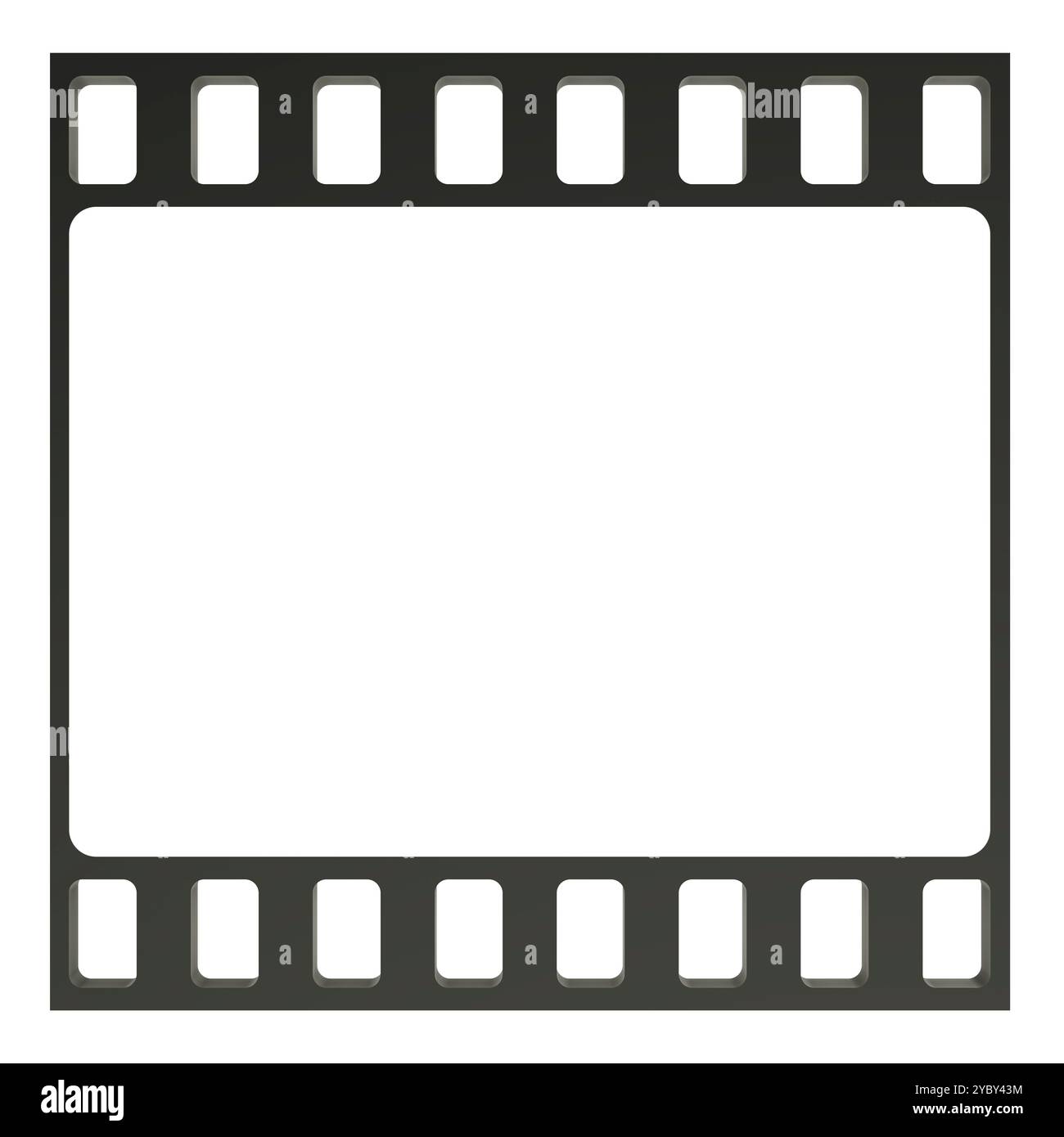 One frame of filmstrip or old photo negative, 3D rendering isolated on ...