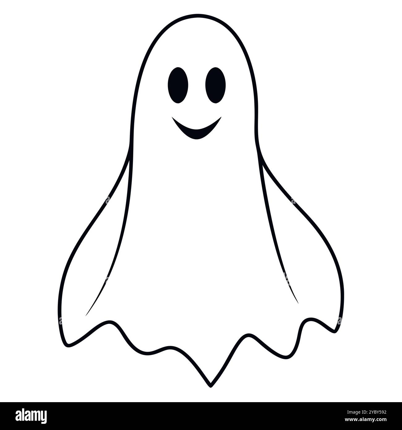Cute ghost floating with Halloween. Funny spooky boo character. Spook ...