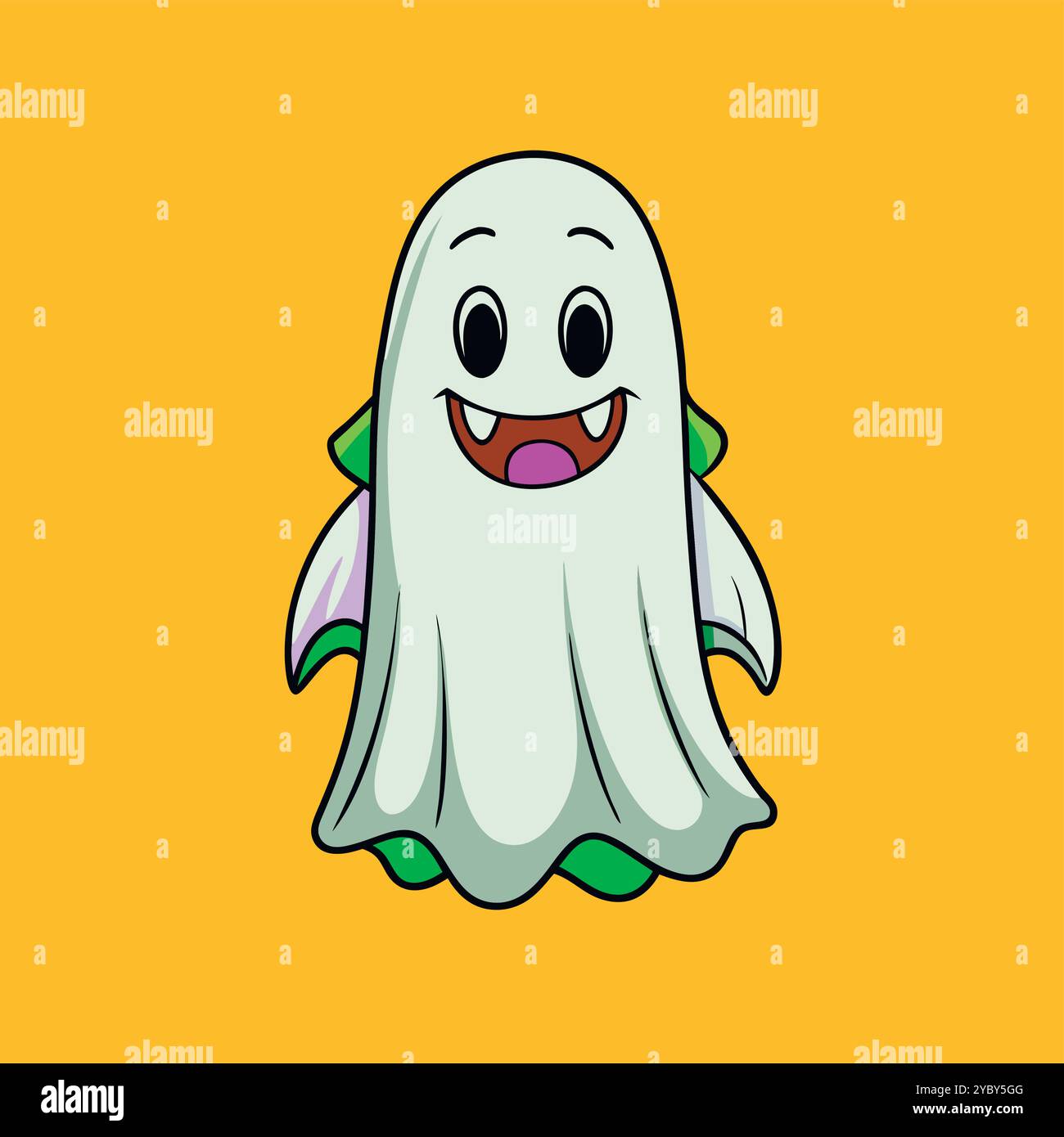 Cute ghost floating with Halloween. Funny spooky boo character. Spook ...