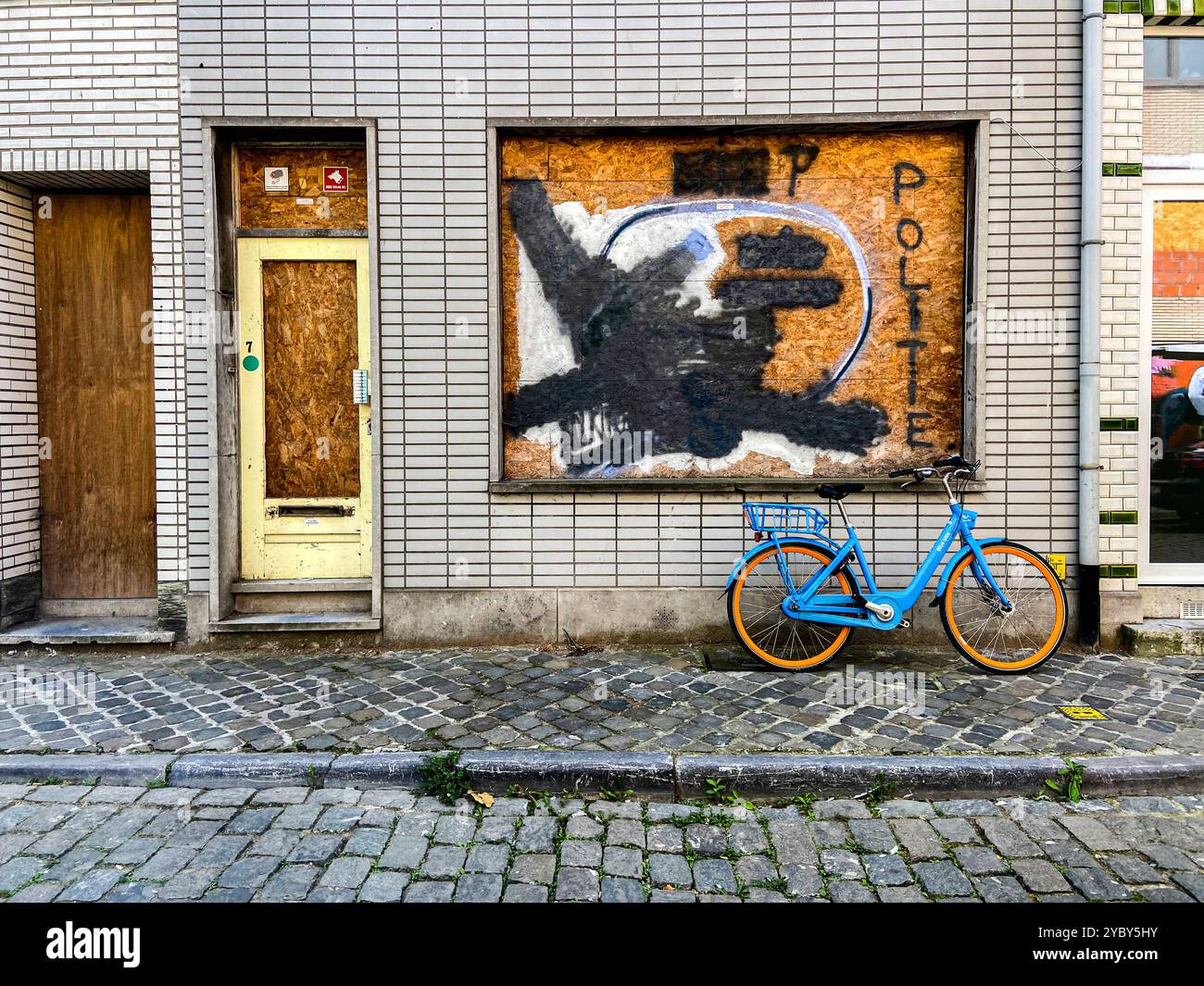 Closed Down Building. Closed Down and neglected residential building at ...