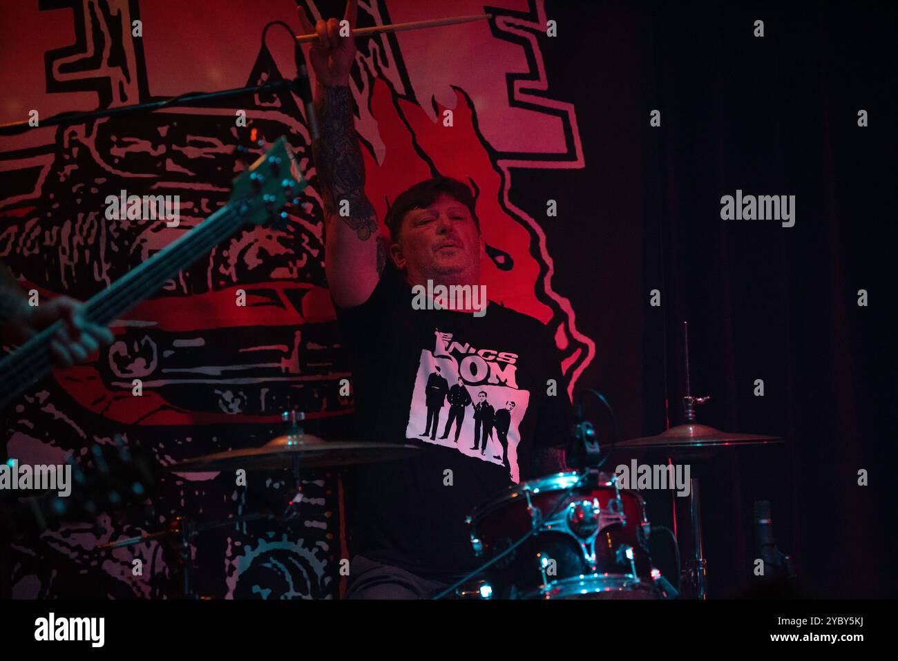 American hardcore punk band, Zeke, performing in Berlin at the Runners ...