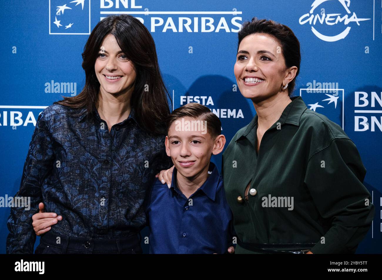 Barbara Ronchi (L), Christian Cervone (C) and Serena Rossi (R) attend ...