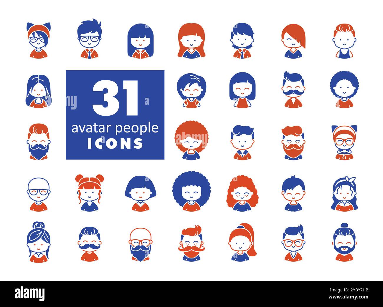 Set of avatar related vector solid icons. Includes such icons as person ...