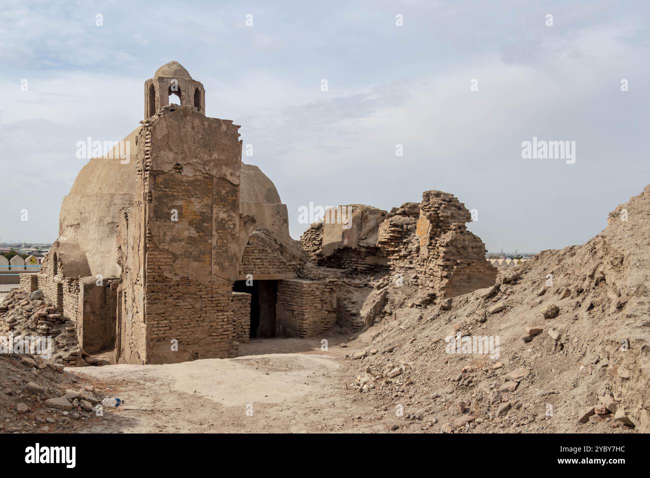 Ruins of the Ark fortress in the center of Bukhara, in the ...