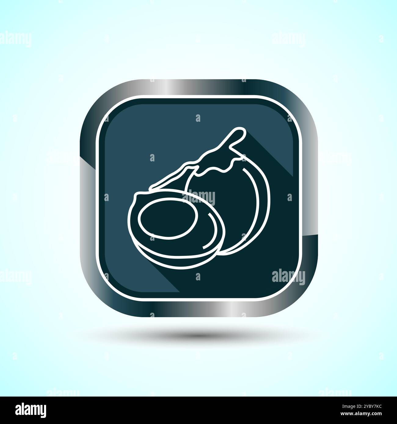Coconut fruit icon design illustration, Organic fruit icon sign for ...