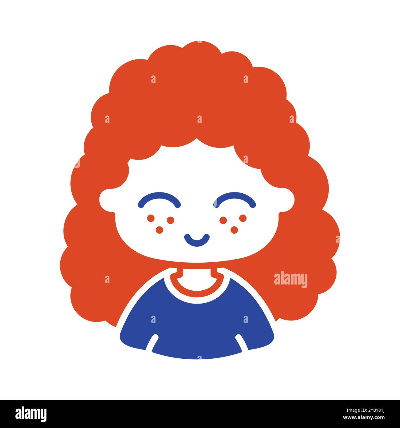 Woman girl with curly hairstyle vector solid icon. Avatar character ...