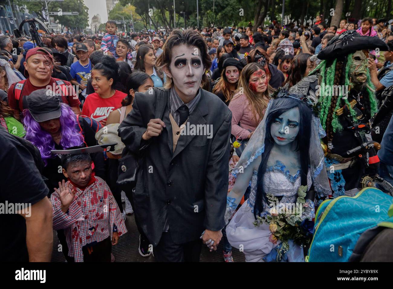 Mexico City Annual Zombie Walk 2024 Persons disguised as zombies taking ...