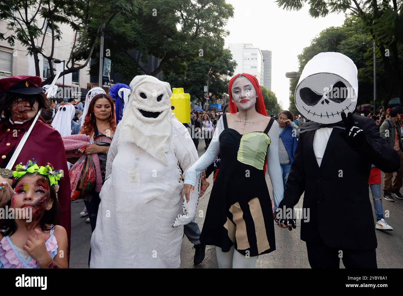 Mexico City Annual Zombie Walk 2024 Persons disguised as zombies taking ...