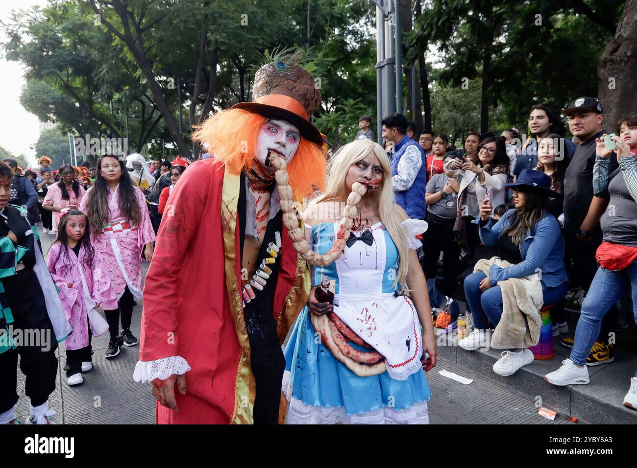 Mexico City Annual Zombie Walk 2024 Persons disguised as zombies taking ...