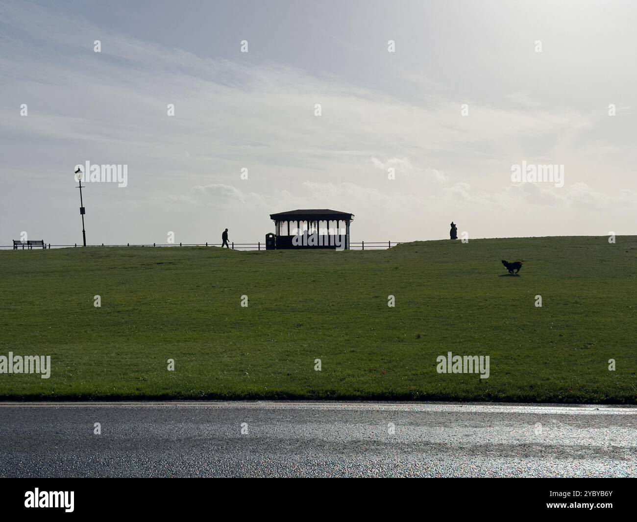 Seaside wind shelter , Lytham St Annes, Fylde in Lancashire, England ...