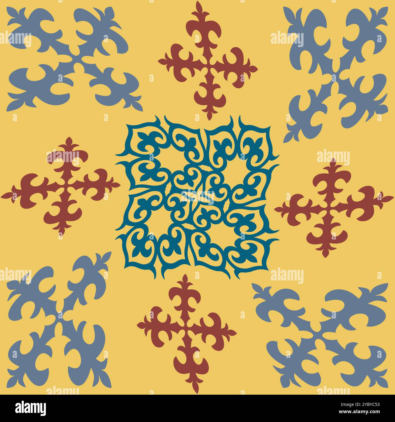 Ethnic patterns. Traditions of nomads, Kazakh steppes, Asian Mongolian ...