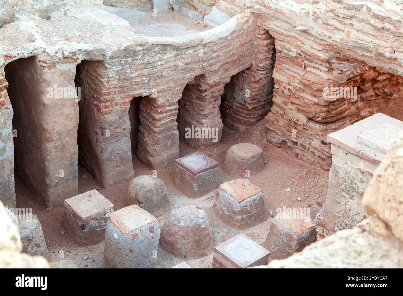 An ancient archaeological site featuring impressive stone structures ...