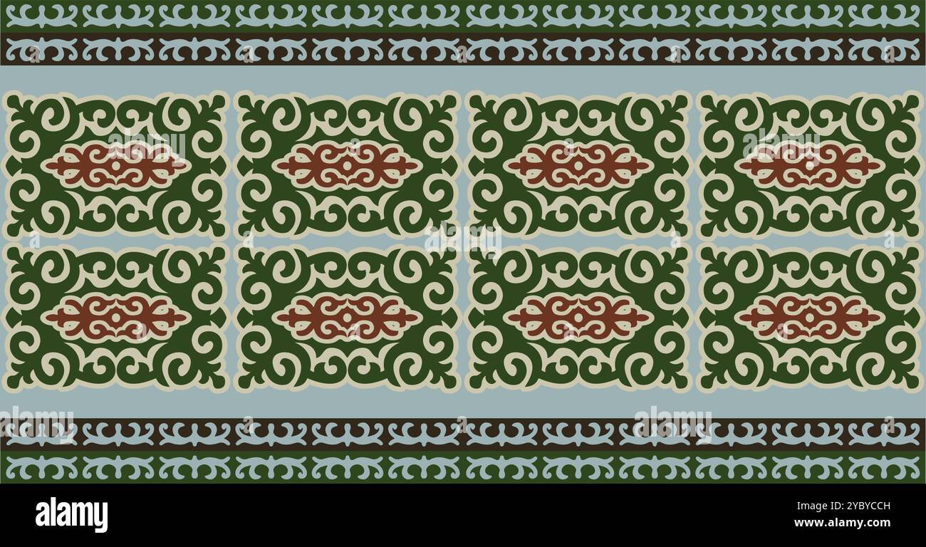 Ethnic patterns. Traditions of nomads, Kazakh steppes, Asian Mongolian ...