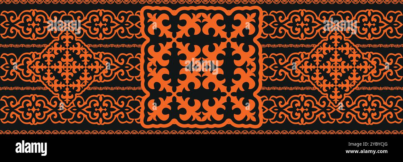 Ethnic patterns. Traditions of nomads, Kazakh steppes, Asian Mongolian ...