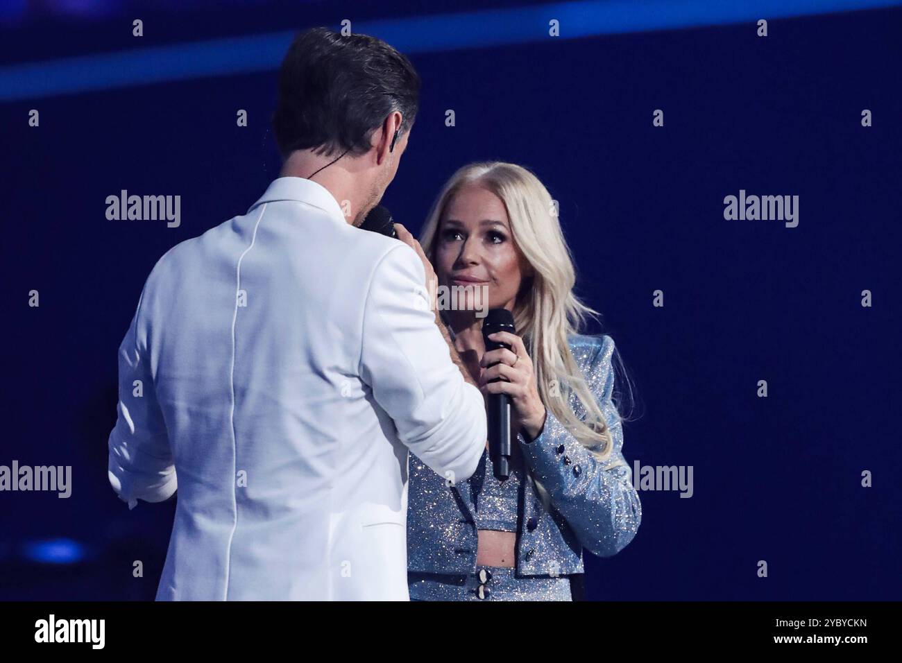 Moderator Florian Silbereisen GER mit Sängerin Michelle - ARD Live Show ...