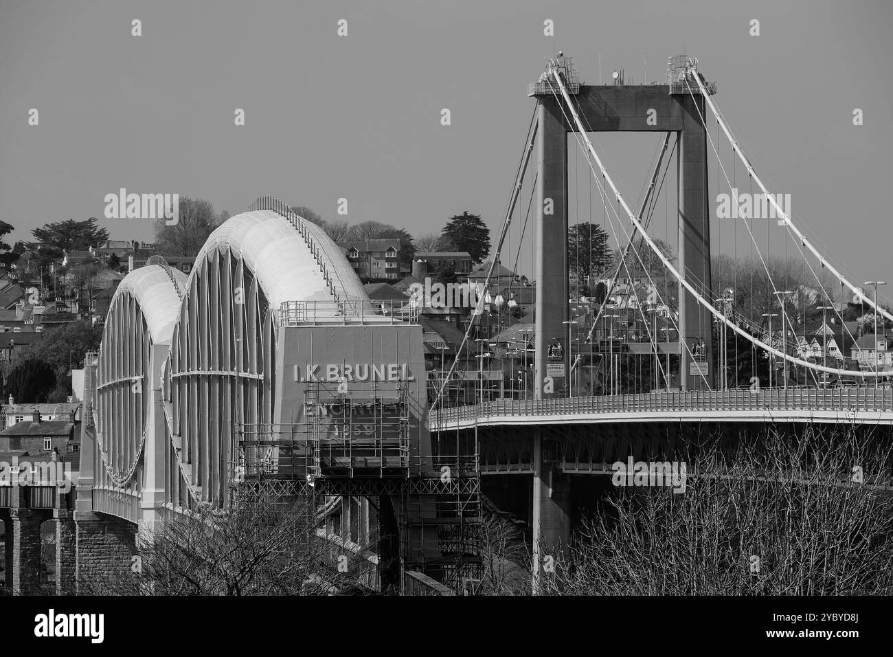 ROYAL ALBERT BRIDGE ISAMBARD KINGDOM BRUNEL SALTASH TO PLYMOUTH RAIL ...