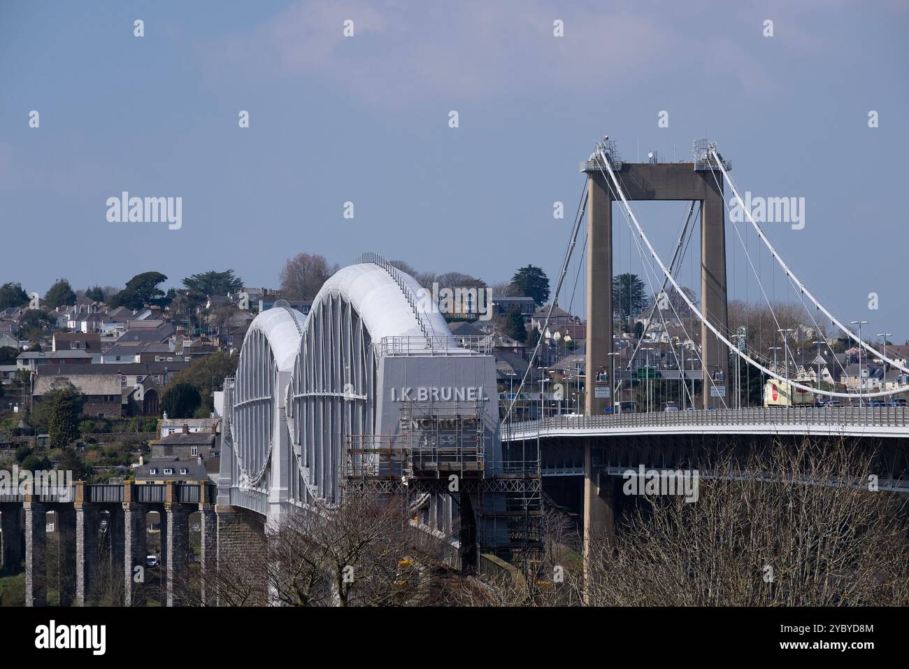 ROYAL ALBERT BRIDGE ISAMBARD KINGDOM BRUNEL SALTASH TO PLYMOUTH RAIL ...