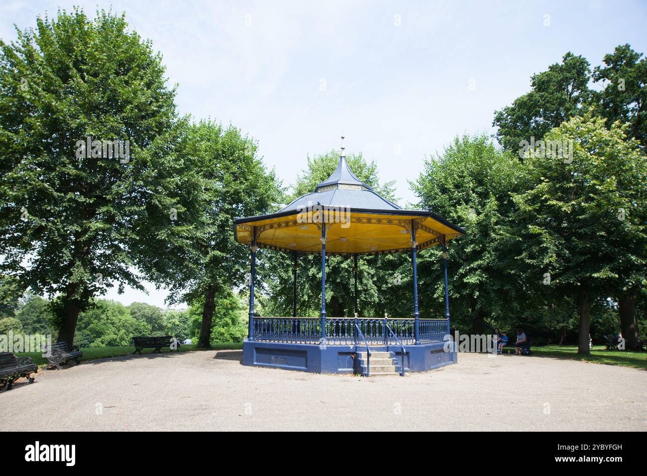 The band stand at Colchester Castle Park in Colchester, Essex in the ...