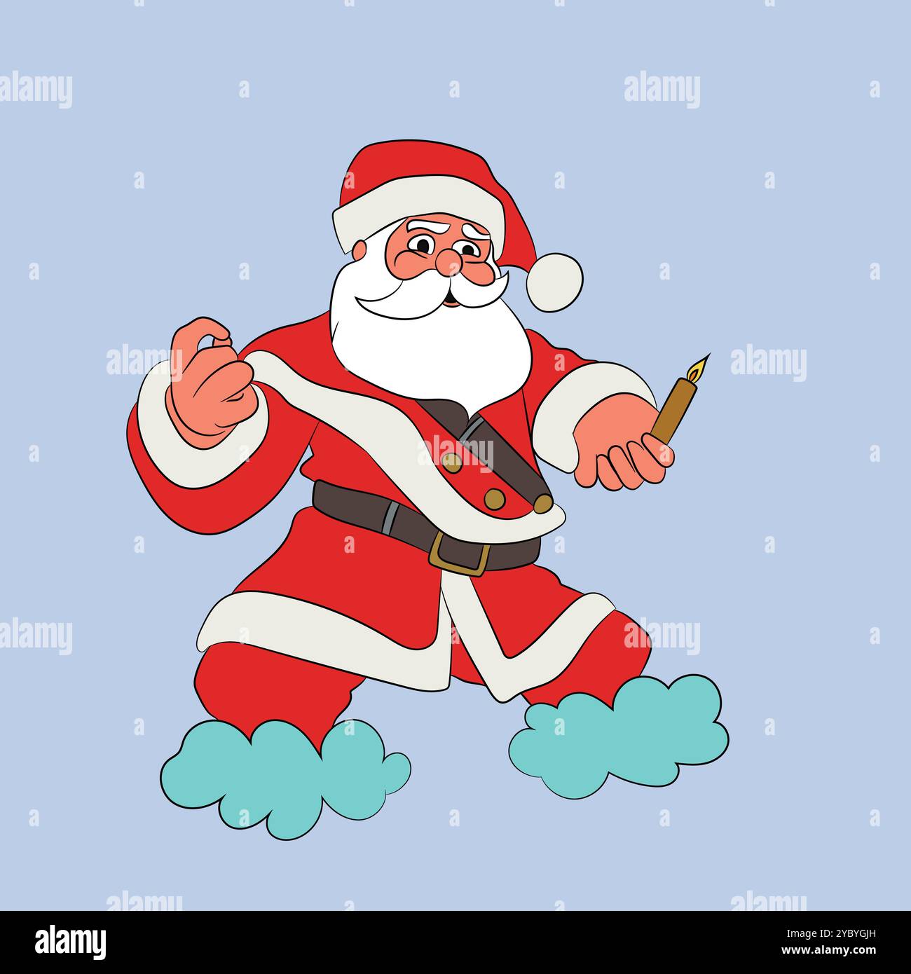 Hand drawn santa claus cartoon illustration Stock Vector Image & Art ...