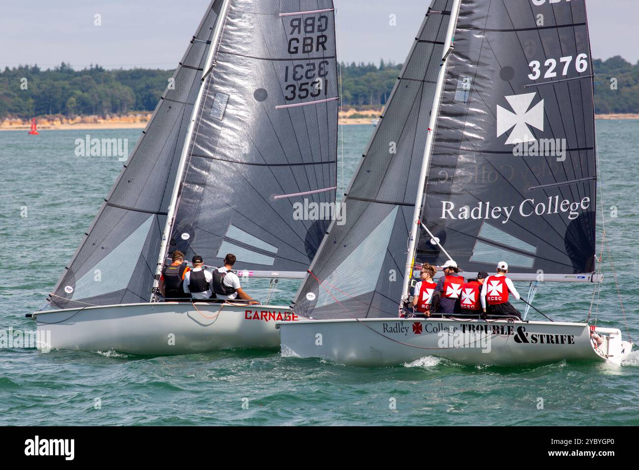 Cowes Week 2022 - Laser SB20 class yachts racing in the regatta Stock ...