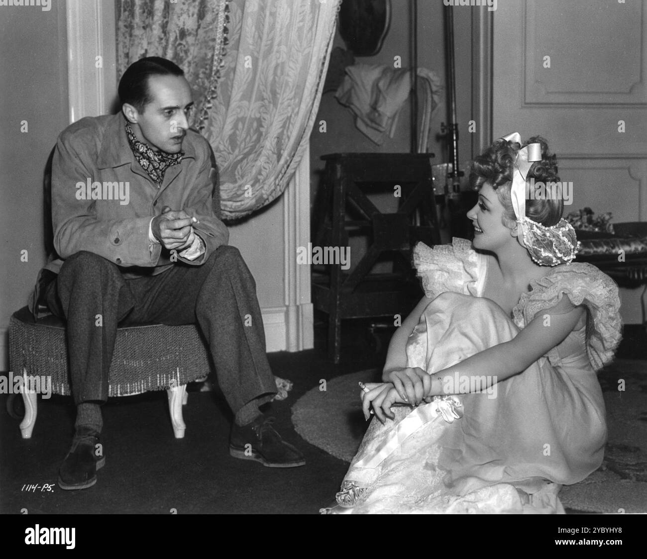RENE CLAIR and MARLENE DIETRICH on the set of THE FLAME OF NEW ORLEANS ...