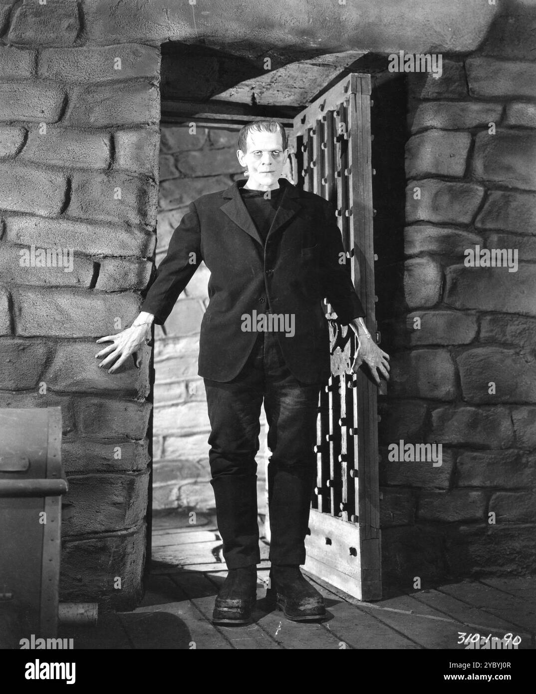 A portrait of BORIS KARLOFF as the Monster in FRANKENSTEIN 1931 Director JAMES WHALE Novel MARY ...