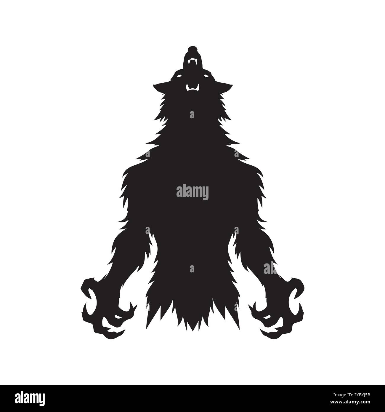 Set of werewolf silhouettes isolated on a white background, Vector ...