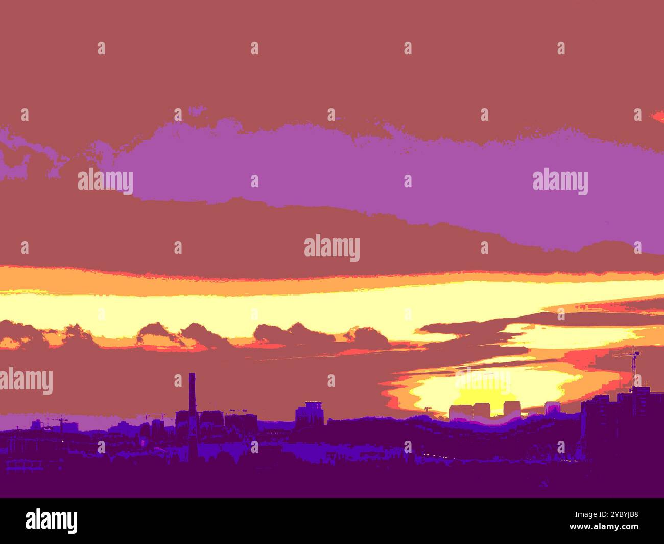 Digital city against purple hi-res stock photography and images - Alamy