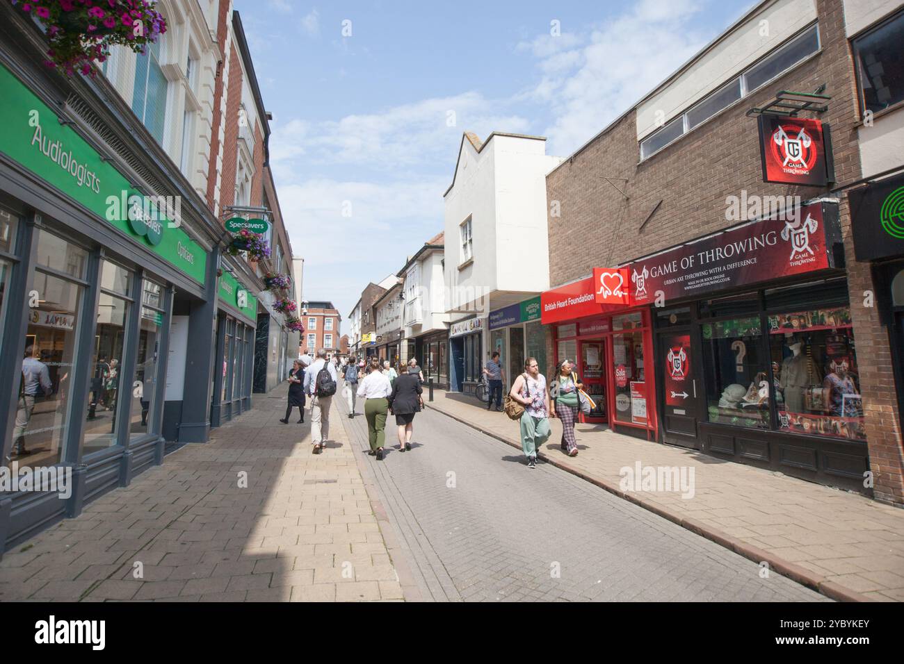 Views of the shops on Long Wyre St in Colchester, Essex in the United ...