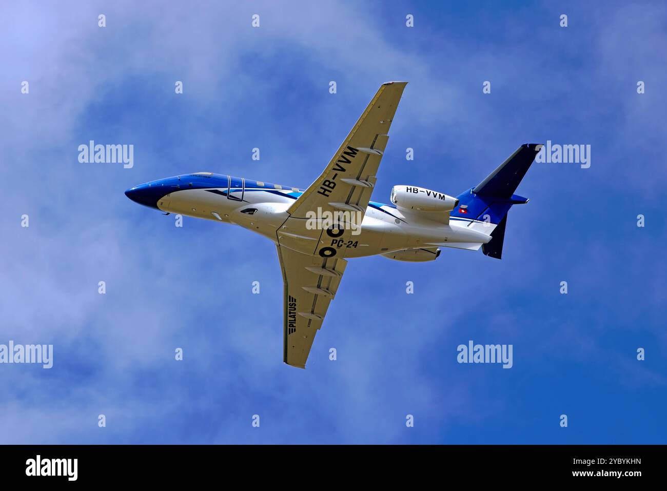 Pilatus Flugzeugwerke PC-24 (HB-VVM) departs from the 2024 RAF Fairford ...