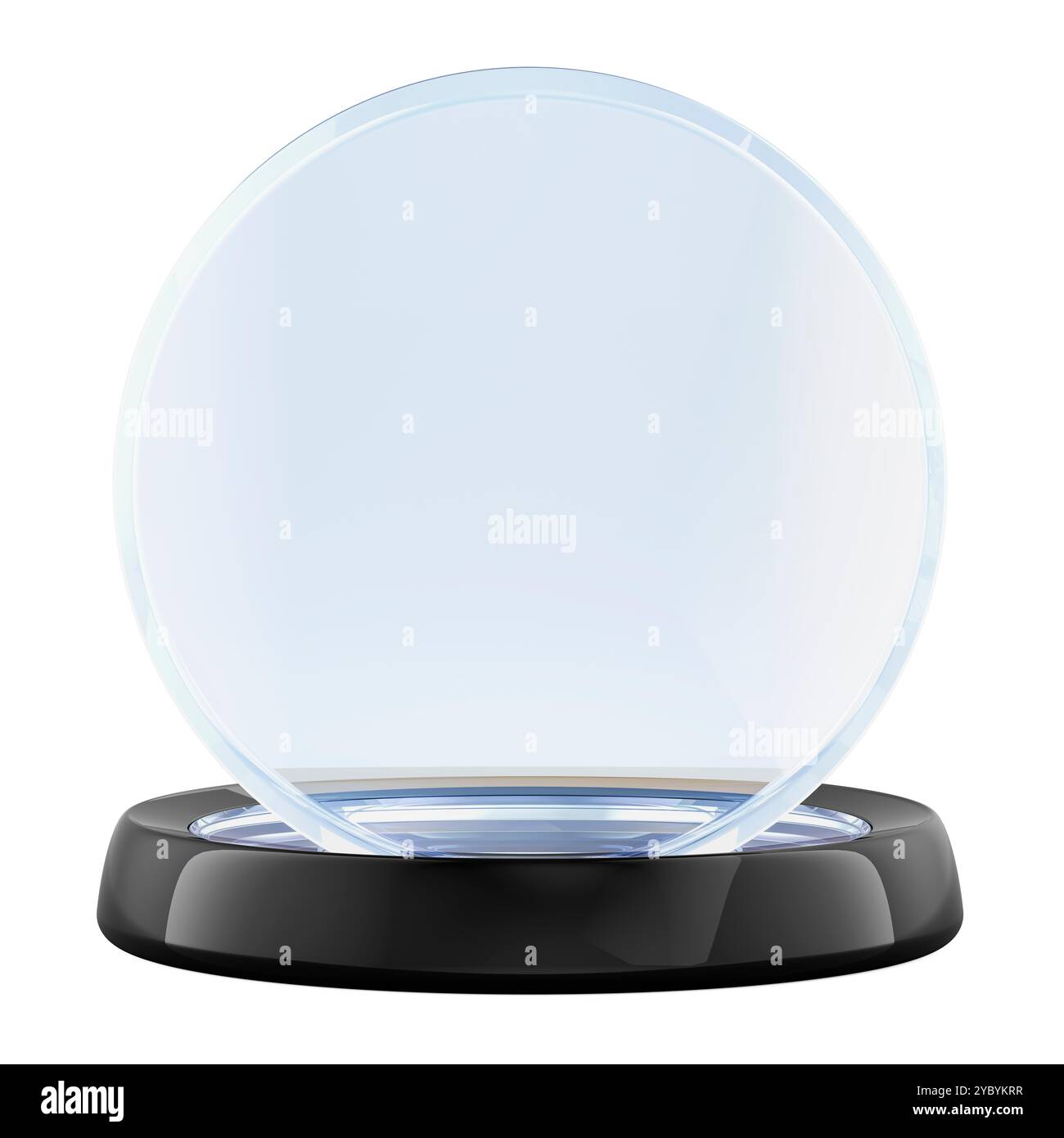Round shape crystal reward, glass award trophy, mockup. 3D rendering ...