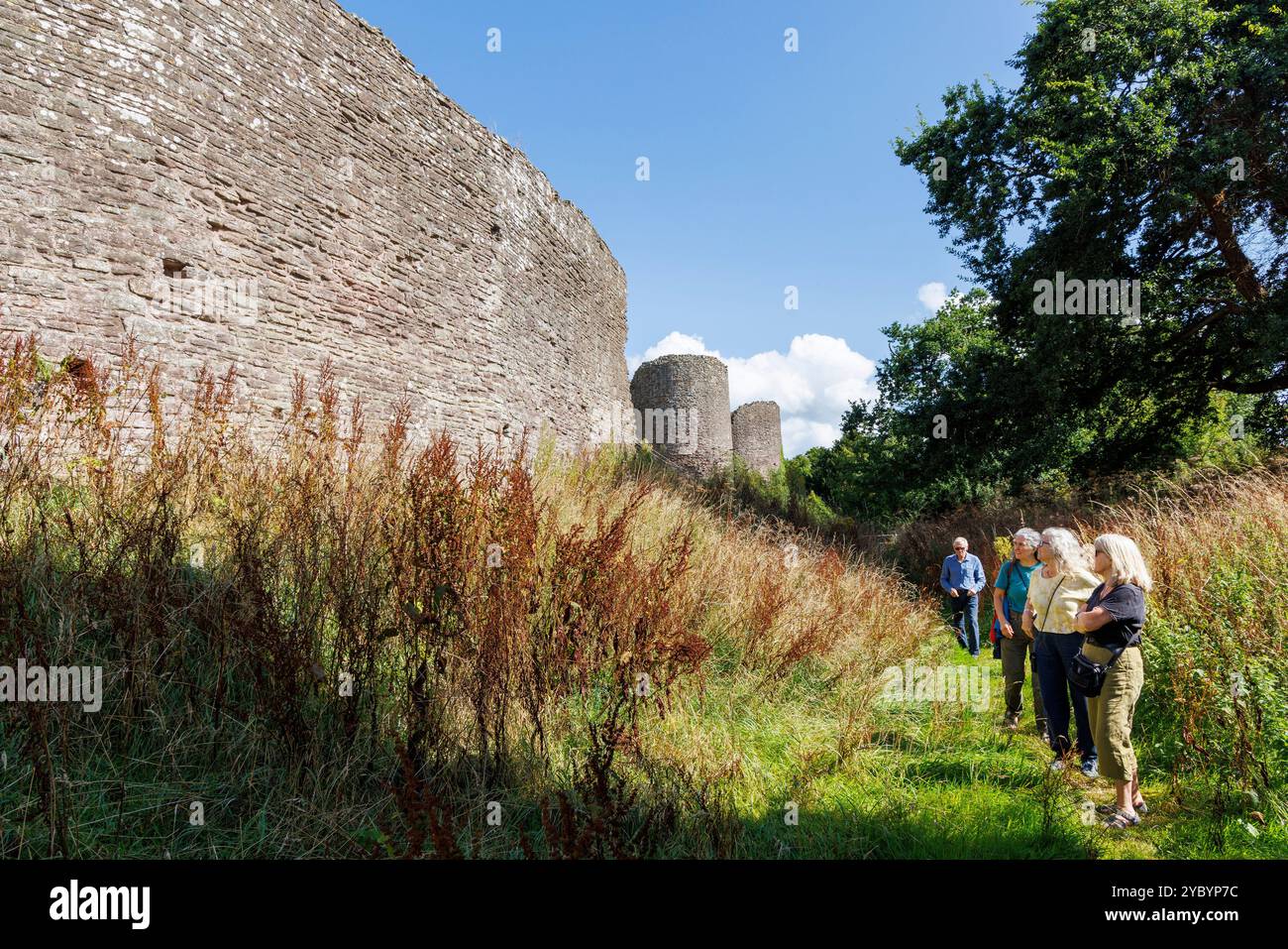 People looking at the outer wall defences of White Castle ...