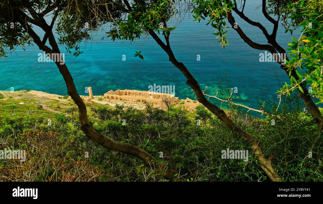 The panoramic path of Nebida with a view of the Laveria Lamarmora coast ...
