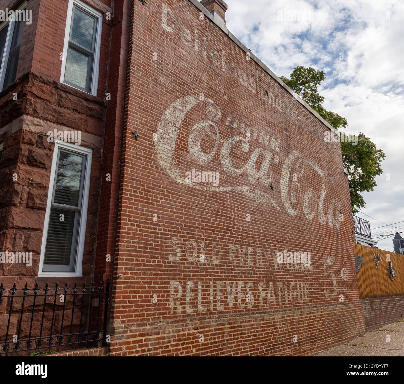 Washington DC - September 19 2024: Old Coca Cola mural on a red brick ...
