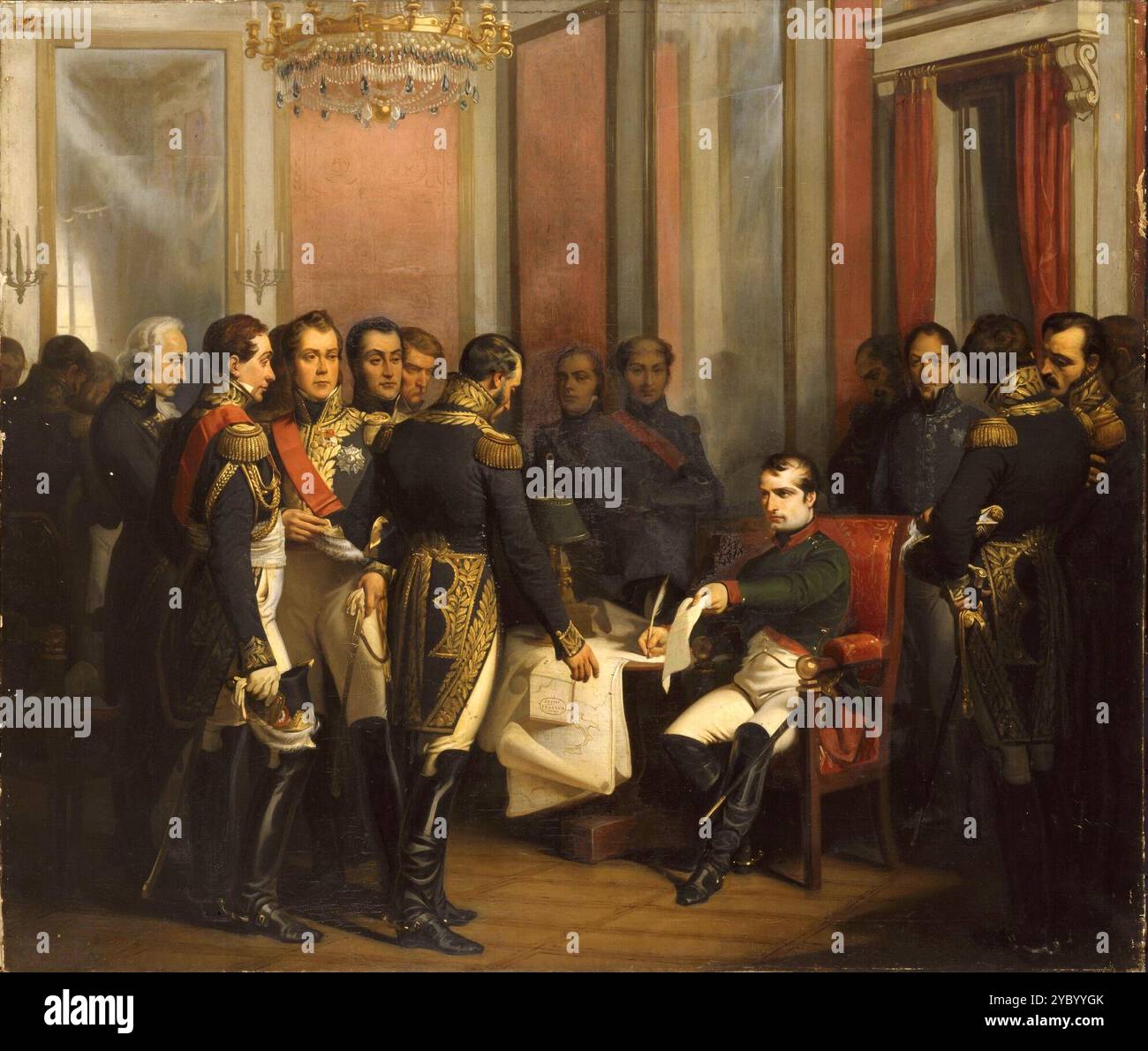 Napoleon signs his abdication at fontainebleau hi-res stock photography ...