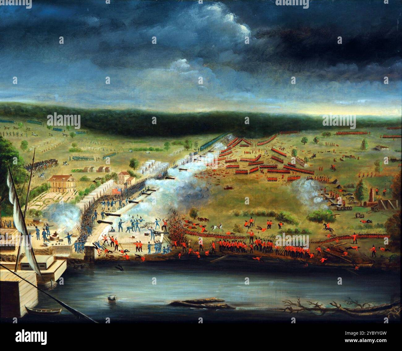 The Battle of New Orleans, 8th January 1815, painting by Jean Hyacinthe de Laclotte, 1815 The ...