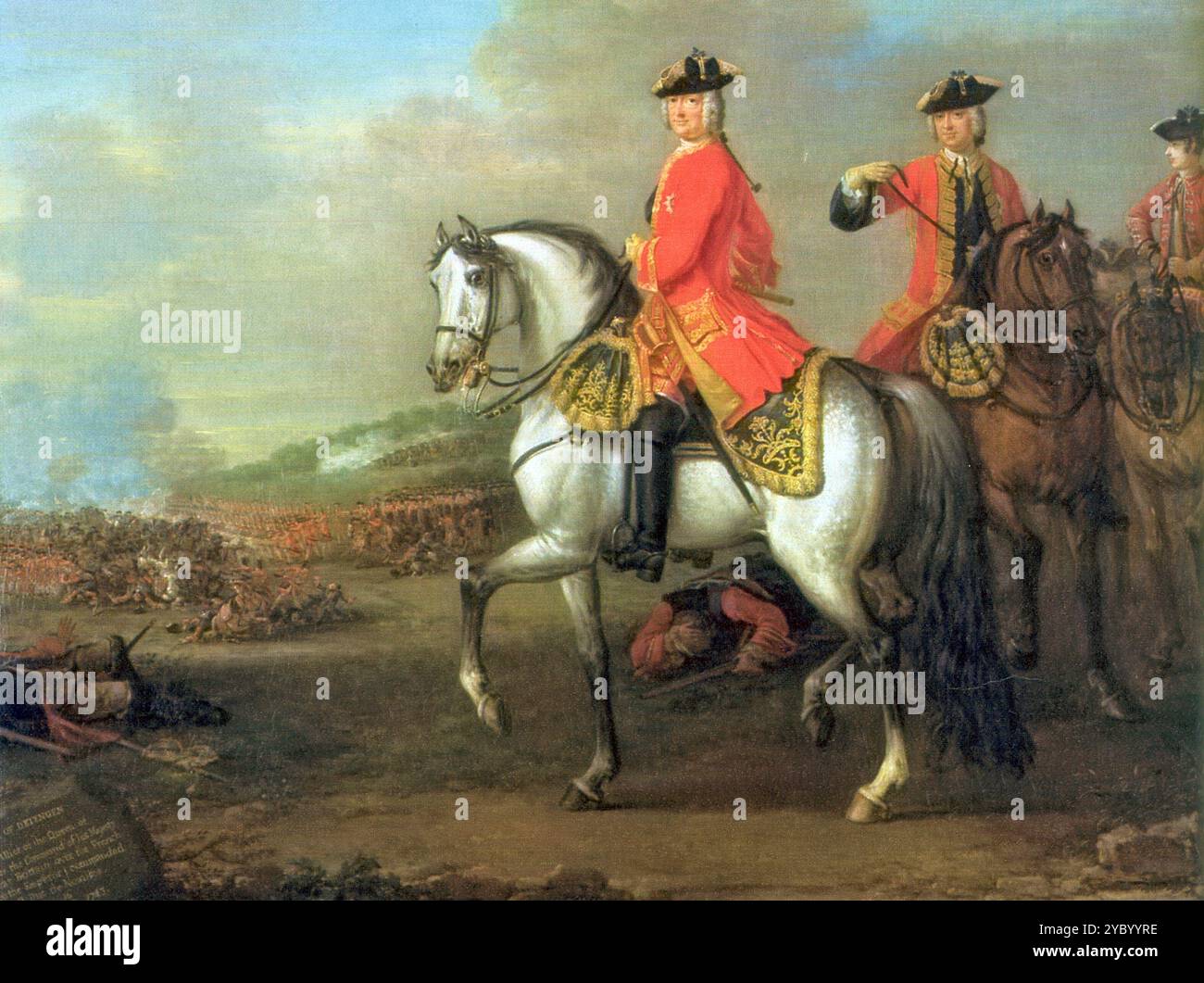 George II leading his forces to victory at the Battle of Dettingen ...