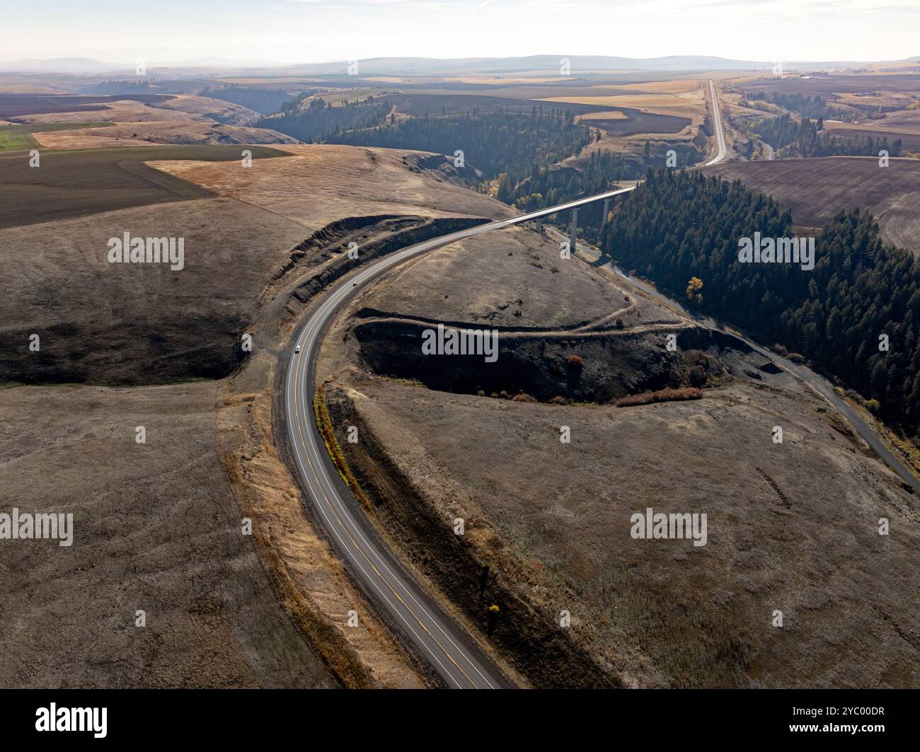 High bridge in Idaho highway through farmland Stock Photo - Alamy