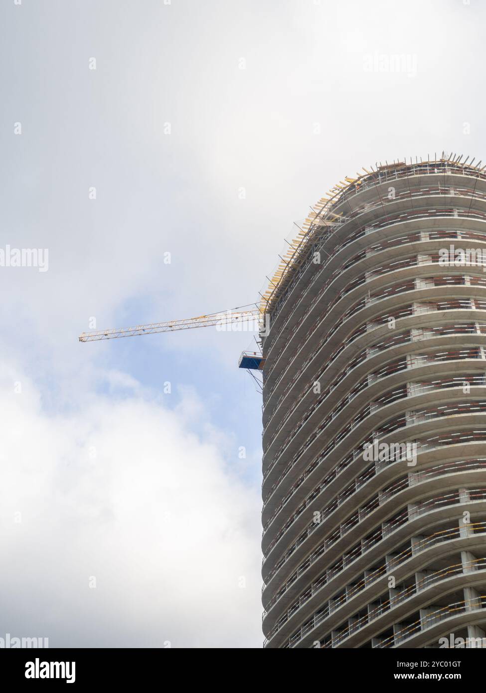 Construction of a high-rise building. Concrete structure. Construction ...