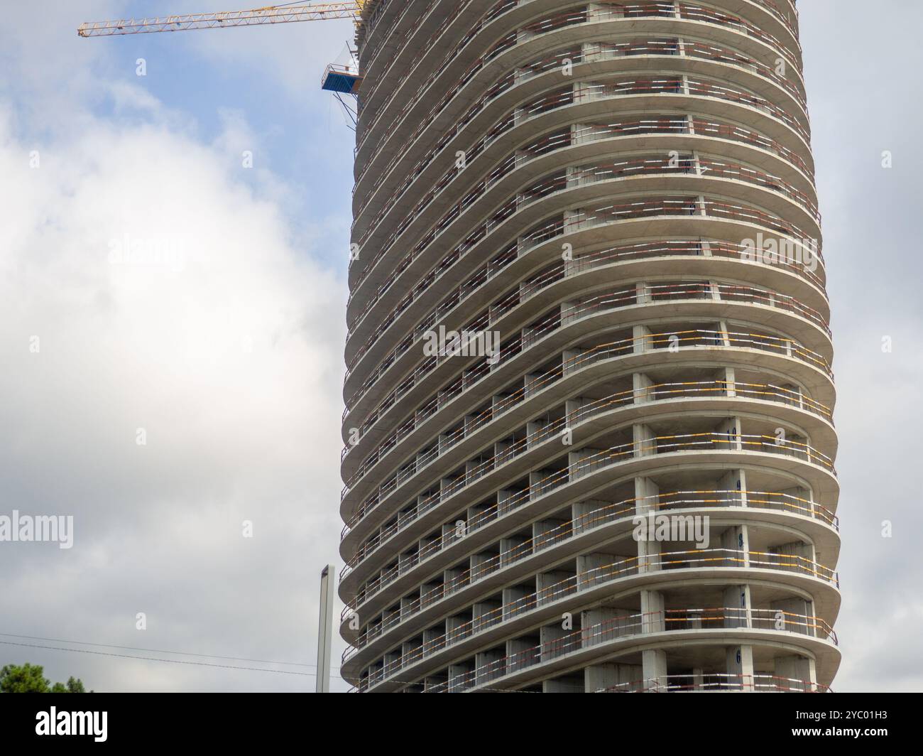 Construction of a high-rise building. Concrete structure. Construction ...