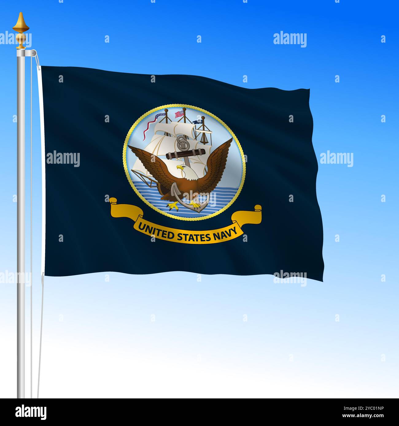 Navy flag pole Stock Vector Images - Alamy