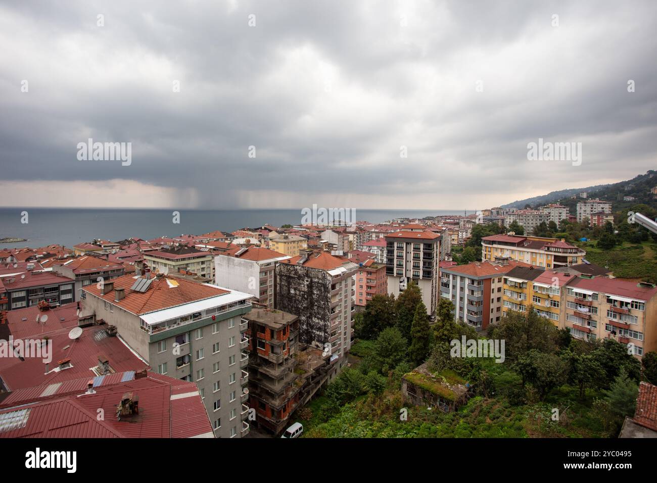 Panoramic View of Çayeli, Rize, Turkey Overlooking the Black Sea on a ...