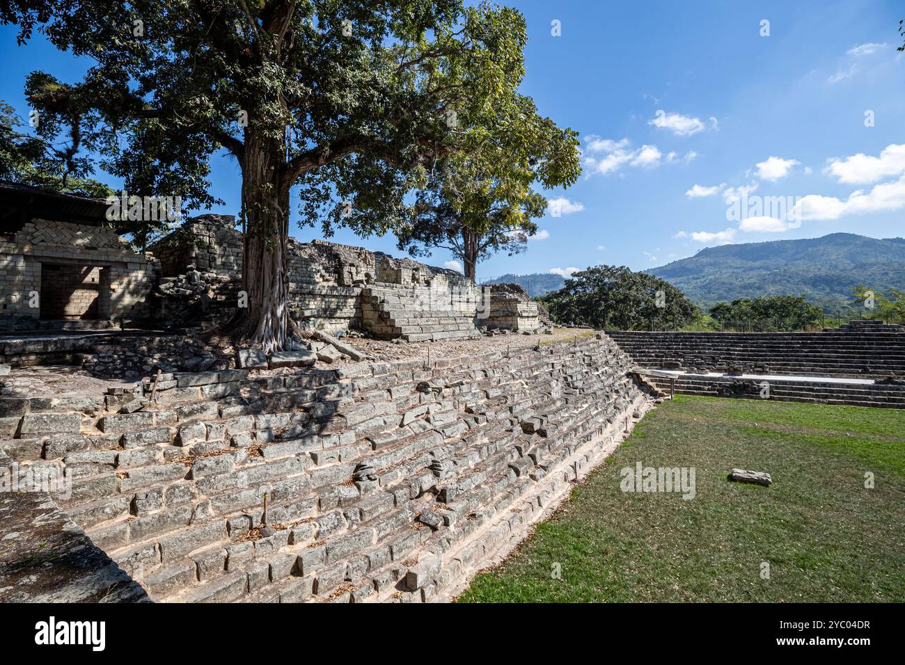 Honduras, Copán Ruinas, Maya architecture and decoration Stock Photo ...