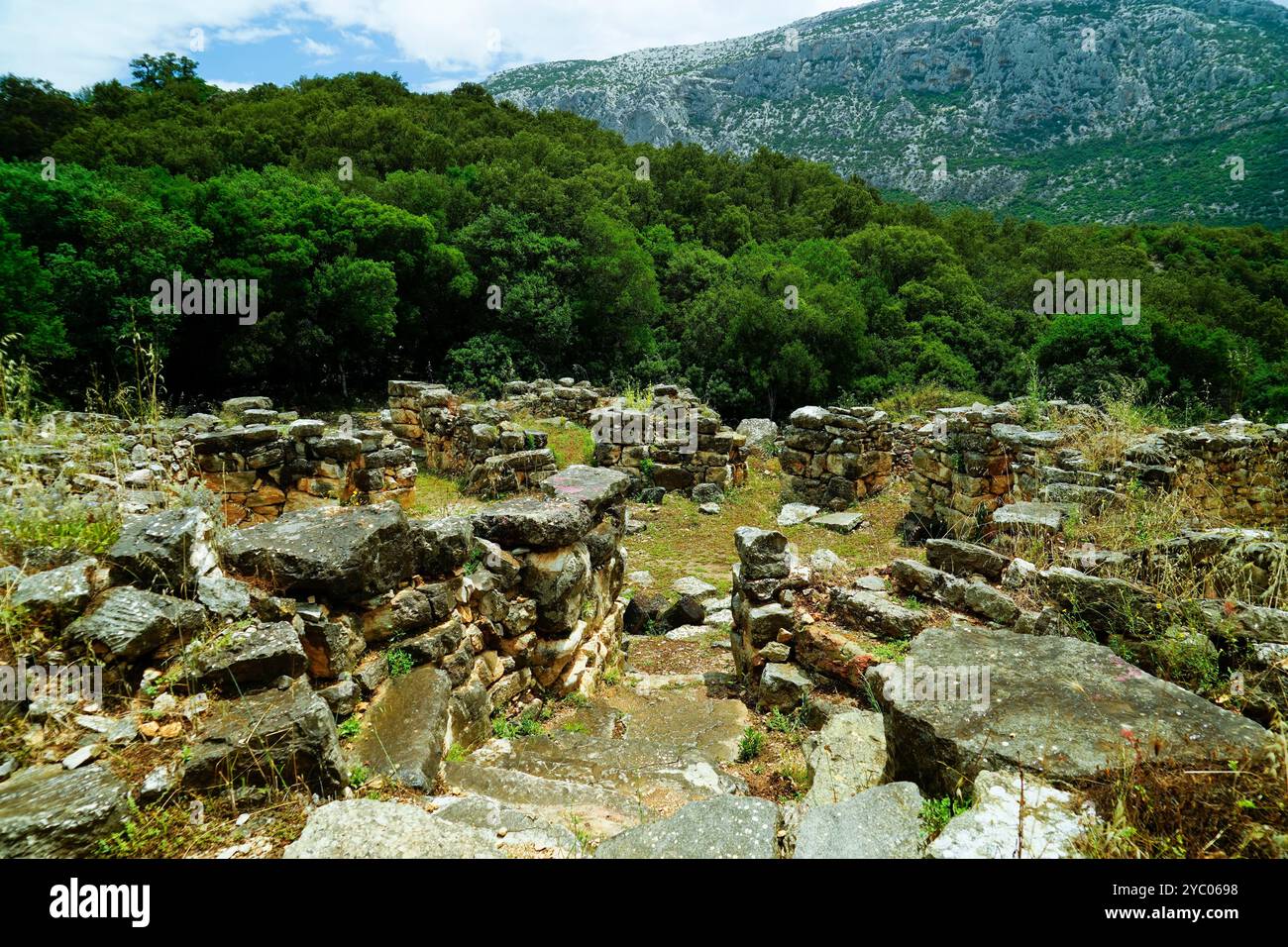 The Nuragic complex of Sa sedda and Sos Carros with its famous sacred ...
